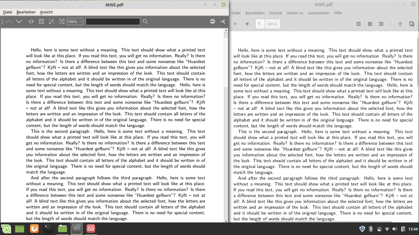 Dokument Sieht Mit Externem Pdf viewer Anders Aus Als Mit TeXmaker